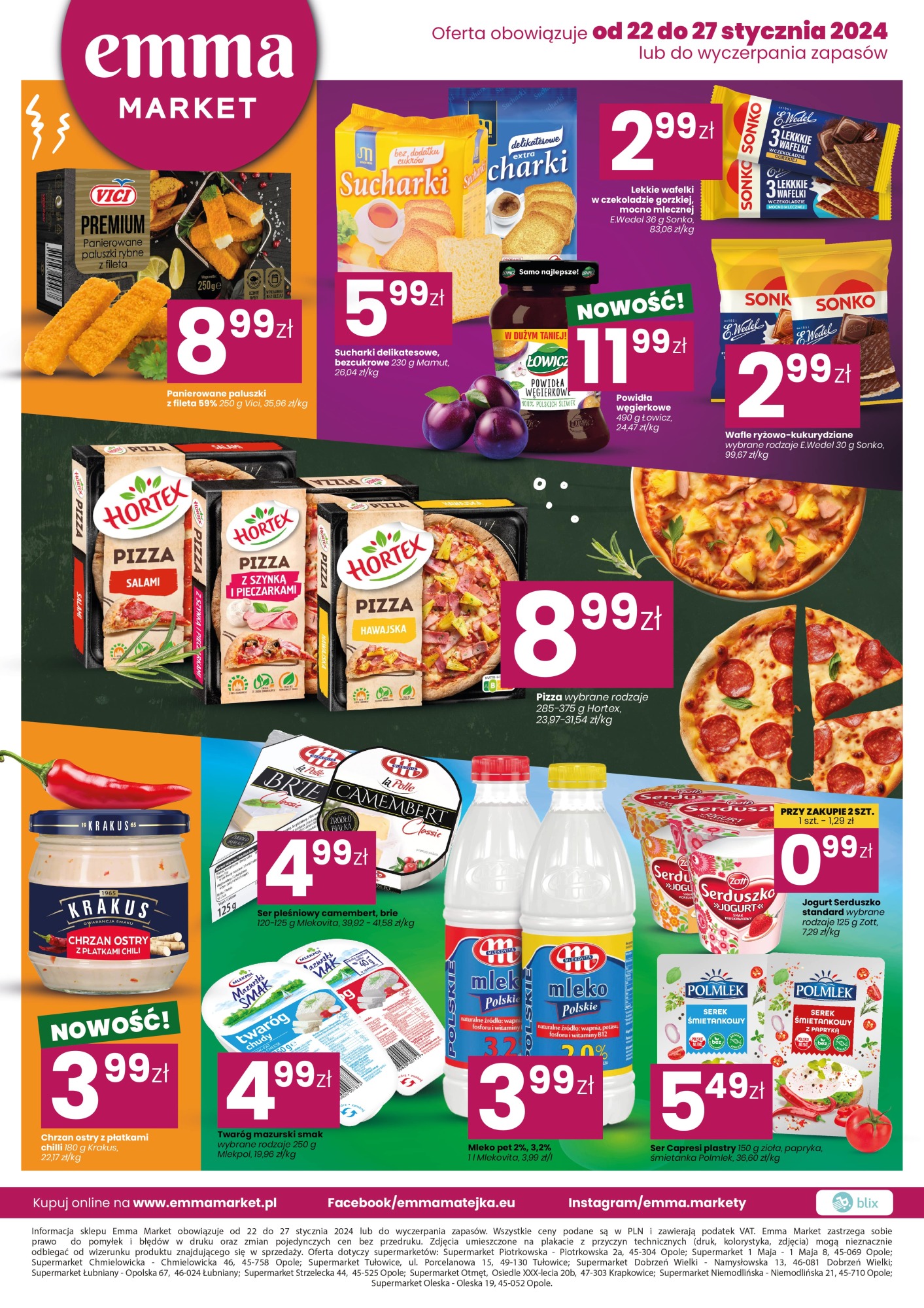 Wafelki emma MARKET - promocje i gazetki styczeń 2024 | Blix.pl