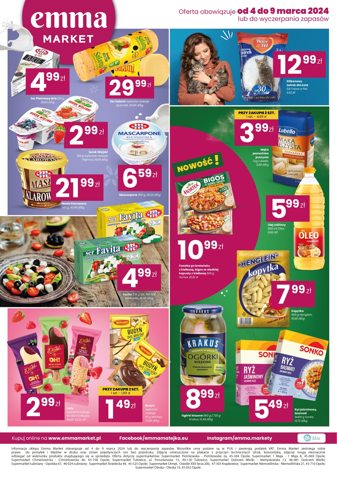 Zwierzęta emma MARKET - promocje i gazetki marzec 2024 | Blix.pl