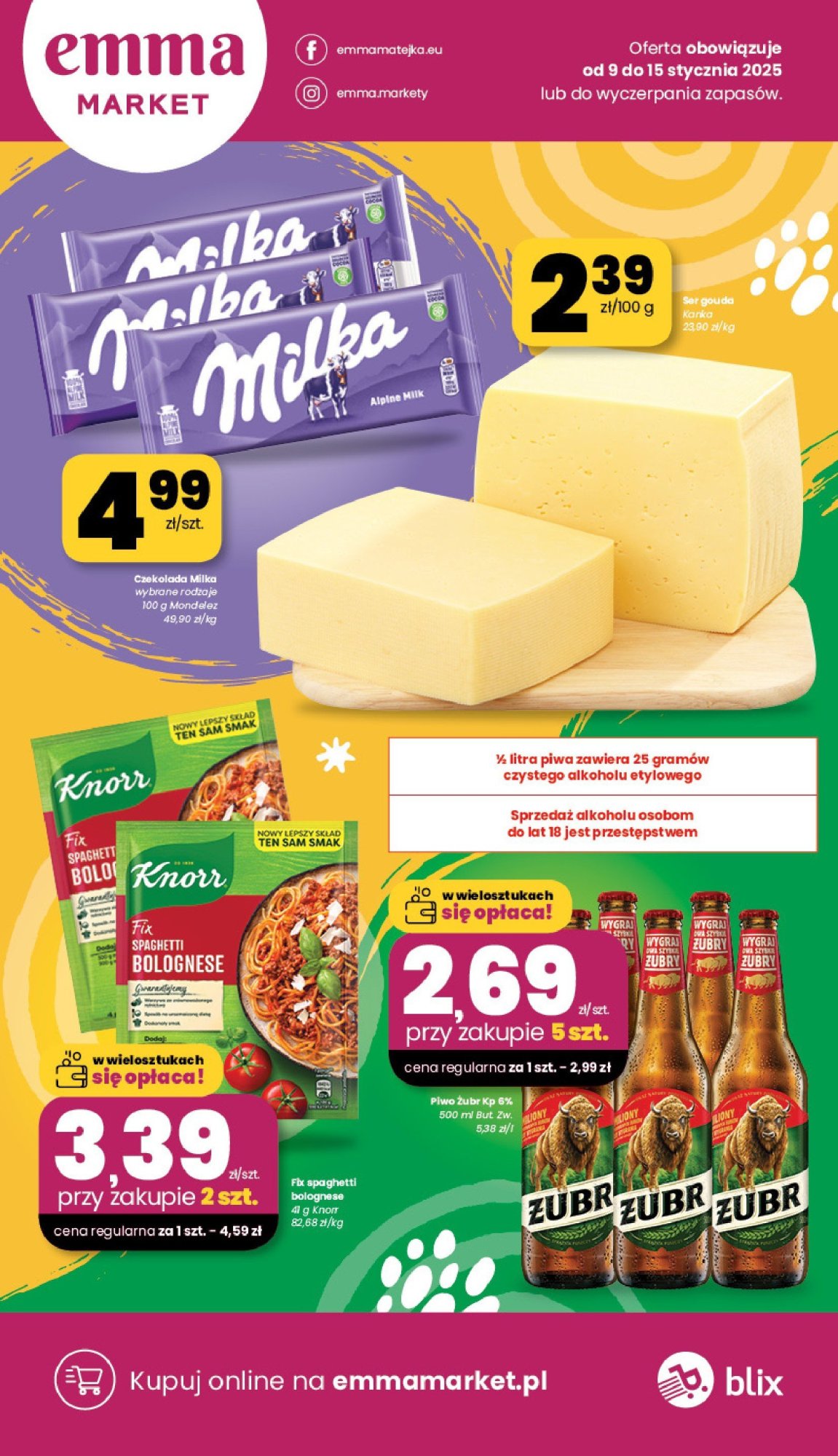 Alkohol emma MARKET - promocje i gazetki styczeń 2025 | Blix.pl