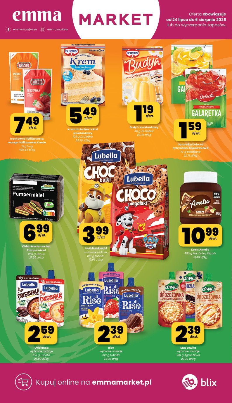 Płatki emma MARKET - promocje i gazetki lipiec 2025 | Blix.pl