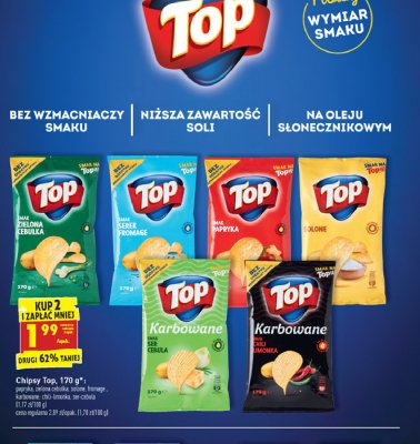 Chipsy karbowane chilli limonka Top chips Top (biedronka) - cena ...