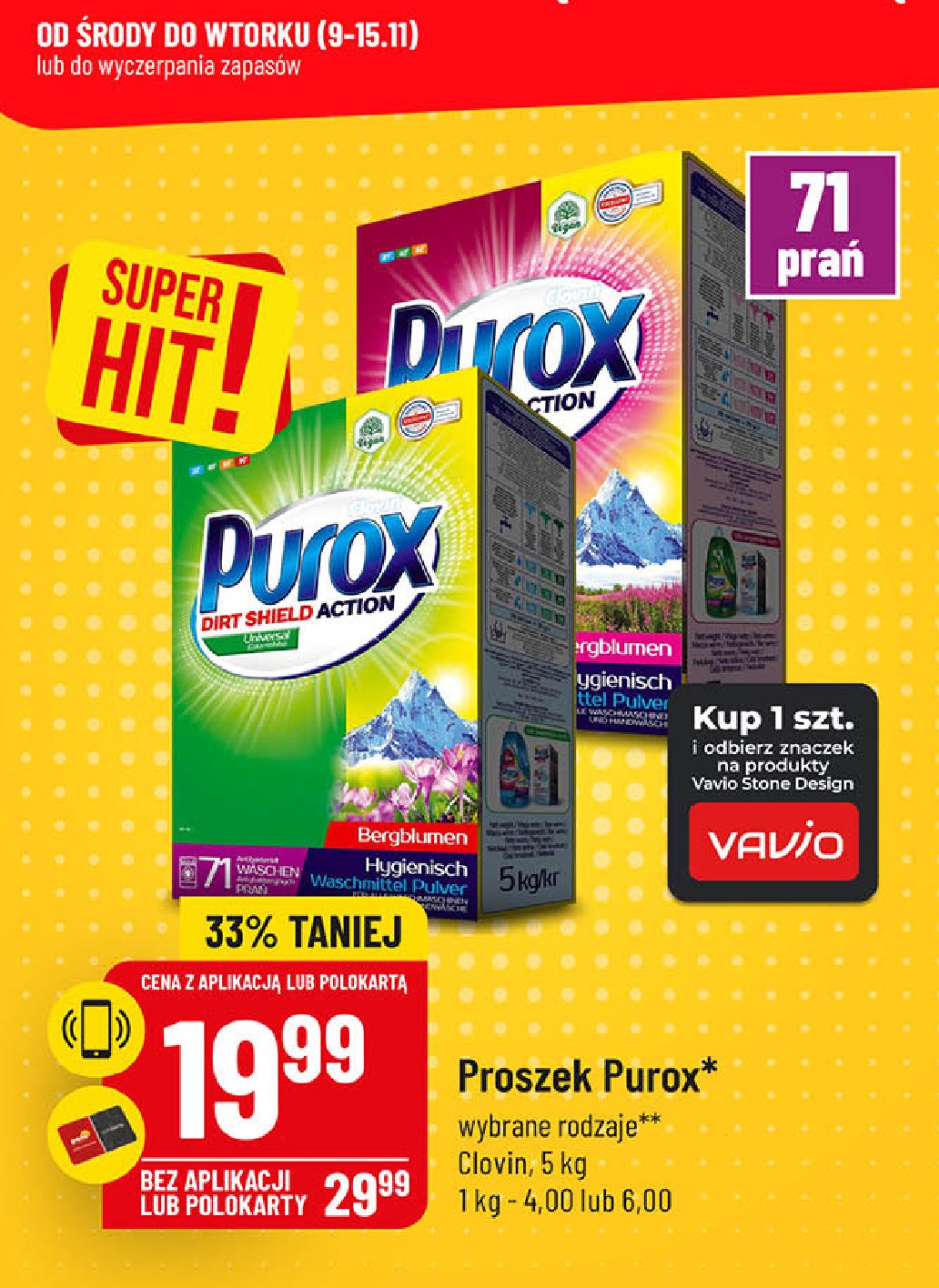 Proszek do prania color Purox - cena - promocje - opinie - sklep | Blix.pl