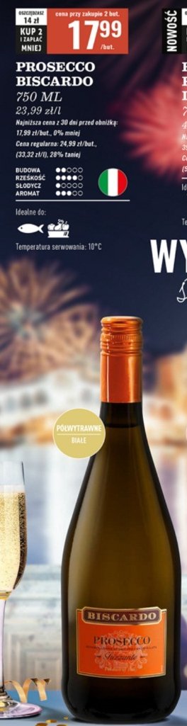 Wino BISCARDO PROSECCO - cena - promocje - opinie - sklep | Blix.pl - Brak ofert