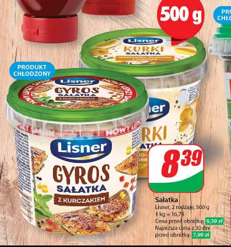 Sałatka z kurczakiem gyros Lisner - cena - promocje - opinie - sklep | Blix.pl