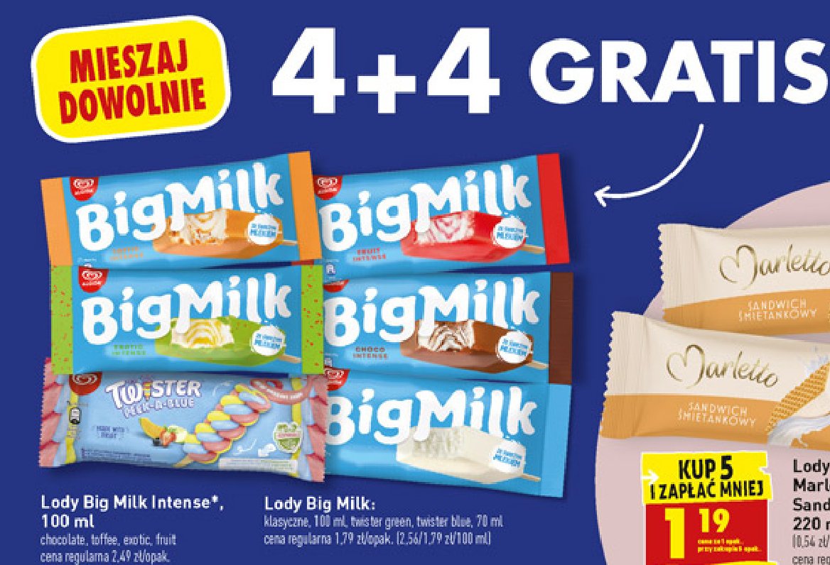Lód śmietankowy Algida big milk - cena - promocje - opinie - sklep ...