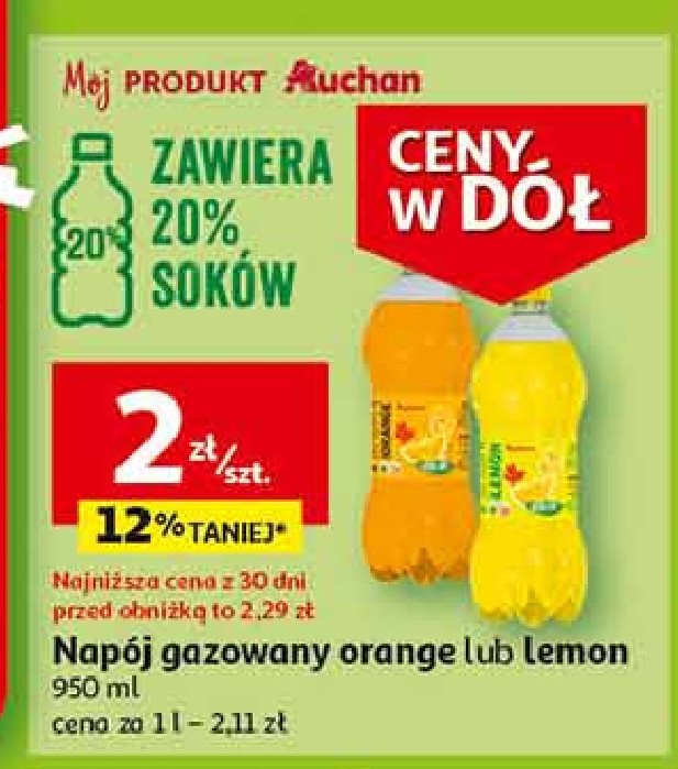 Napoj orange Auchan różnorodne (logo czerwone) - cena - promocje ...