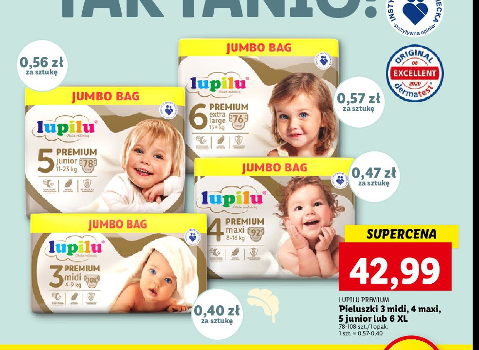 Pieluchy maxi 4 Lupilu premium - cena - promocje - opinie - sklep | Blix.pl