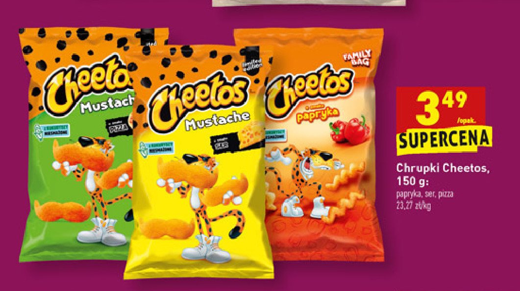 Chrupki mustache serowe Cheetos Frito lay cheetos - cena - promocje ...