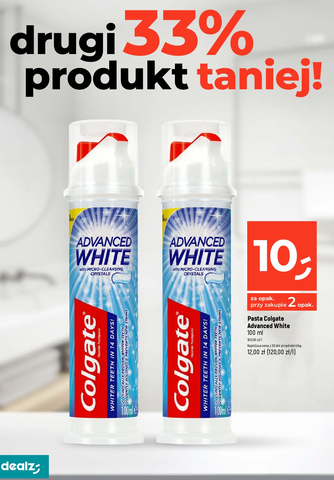 Pasta do zębów z pompką Colgate advanced white - cena - promocje ...