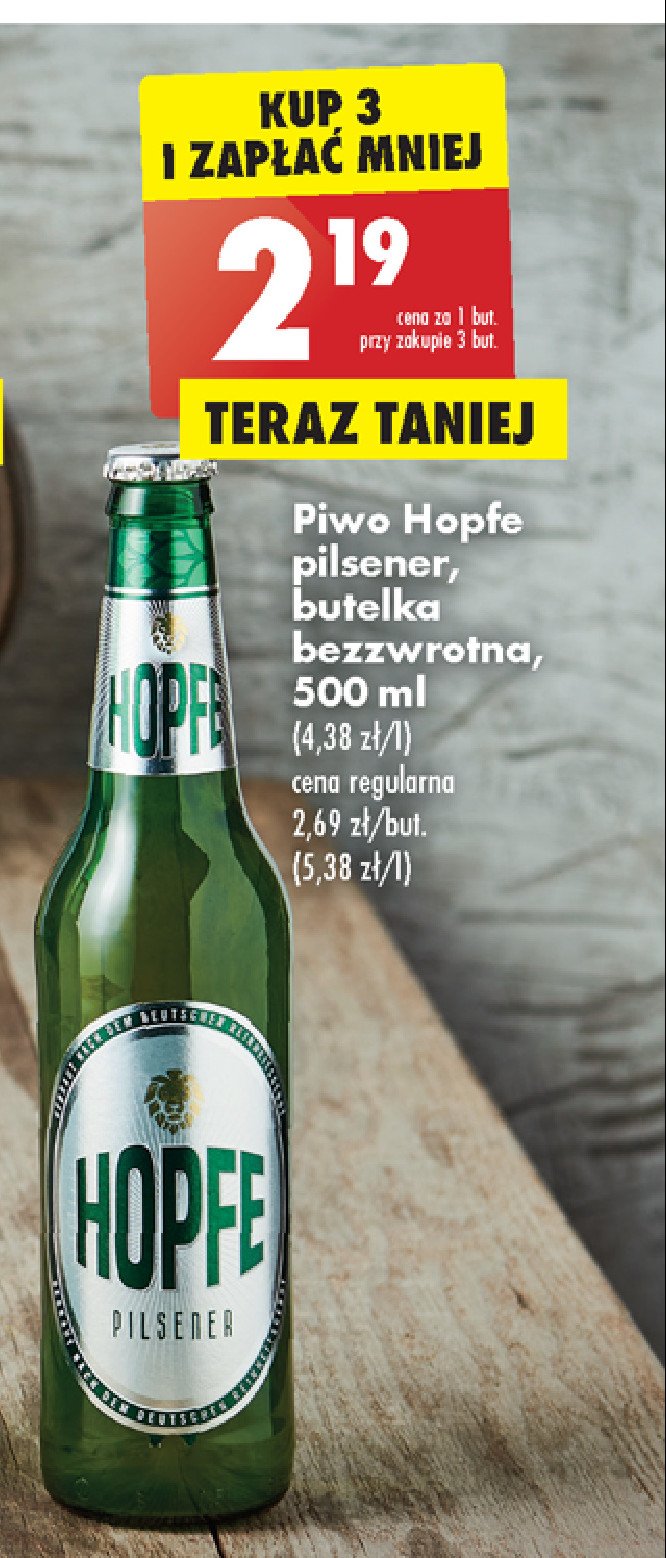 Piwo Hopfe pilsner - cena - promocje - opinie - sklep | Blix.pl