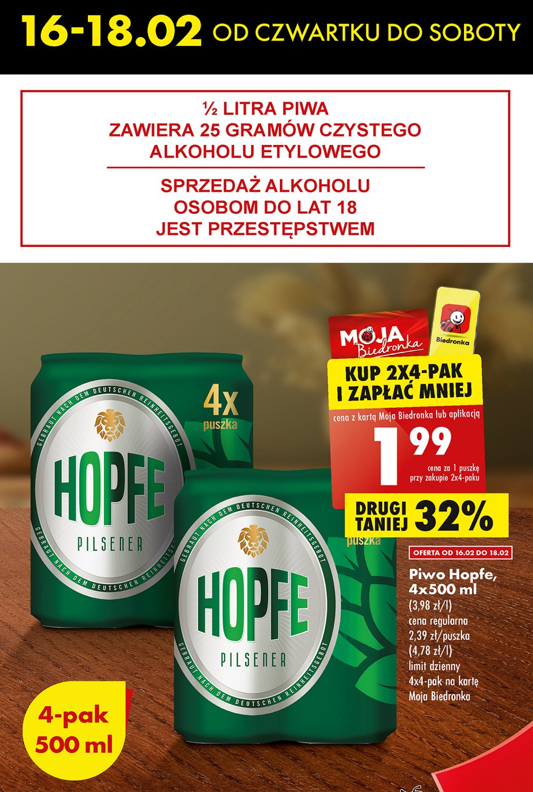 Piwo Hopfe pilsner - cena - promocje - opinie - sklep | Blix.pl