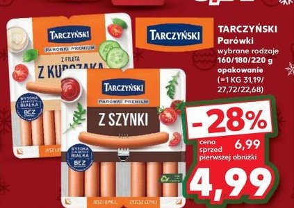 Parówki 100% z szynki Tarczyński - cena - promocje - opinie - sklep ...