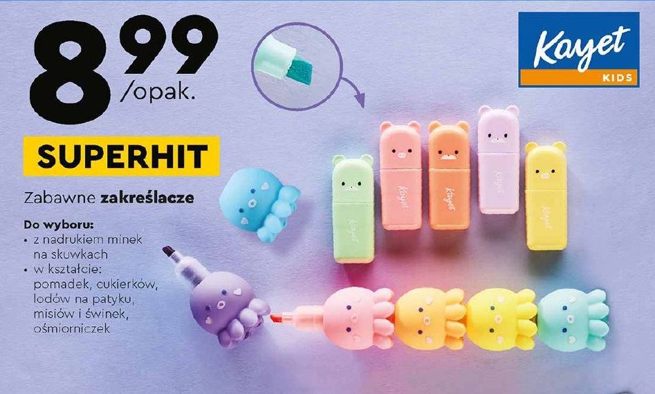 Zakreślacze w kształce pomadki Kayet - cena - promocje - opinie - sklep ...