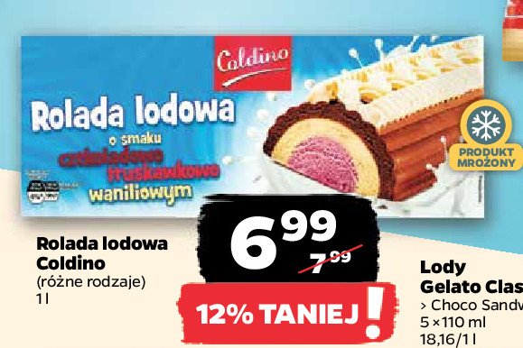 Rolada lodowa waniliowo-truskawkowo-czekoladowa Coldino - cena ...
