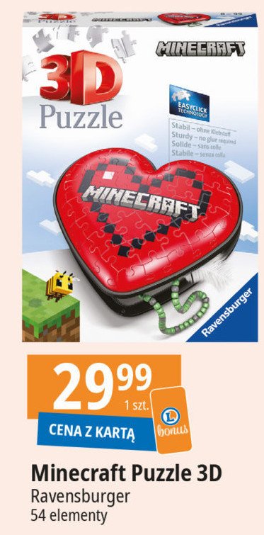 Puzzle 3d minecraft 54 el. Ravensburger - cena - promocje - opinie ...