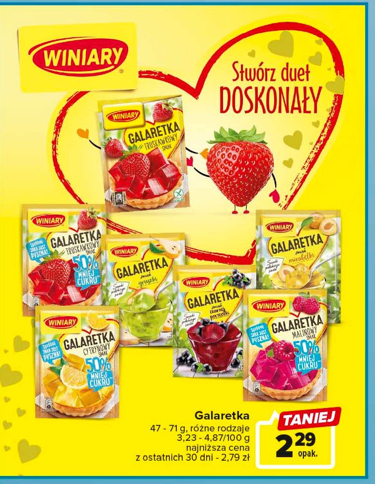Galaretka malinowa 50% mniej cukru Winiary galaretka - cena - promocje ...