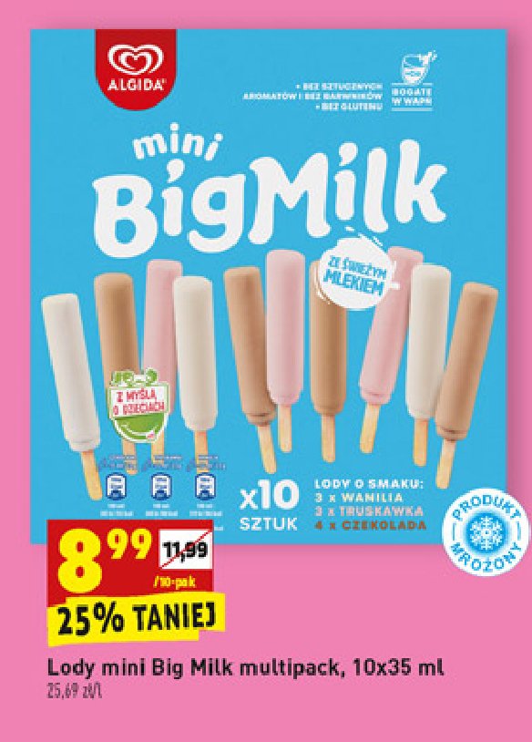 Lody mini Algida big milk - cena - promocje - opinie - sklep | Blix.pl