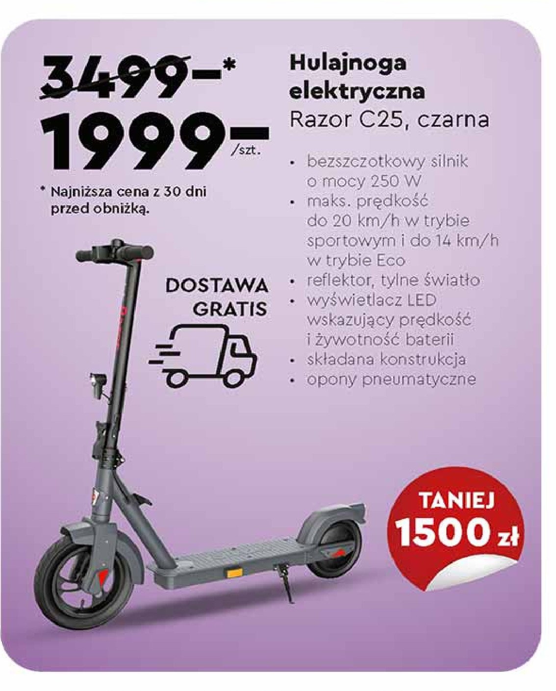 Hulajnoga elektryczna c25 RAZOR - cena - promocje - opinie - sklep | Blix.pl - Brak ofert