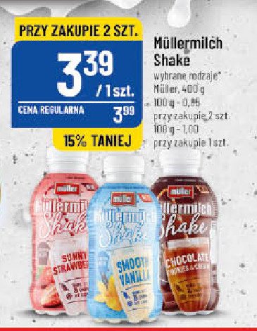 Napój mleczny chocolate cookies & cream geschmack Mullermilch shake ...