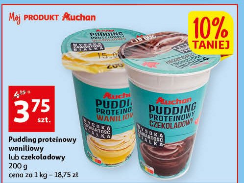 Pudding proteinowy czekoladowy Auchan różnorodne (logo czerwone) - cena ...
