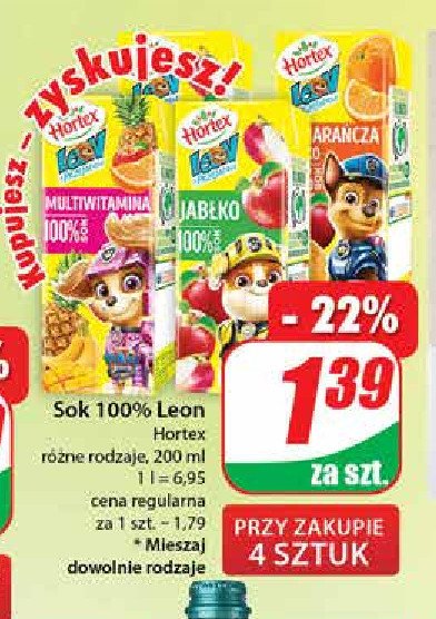 Sok 100% pomarańcza Hortex leon - cena - promocje - opinie - sklep | Blix.pl - Brak ofert
