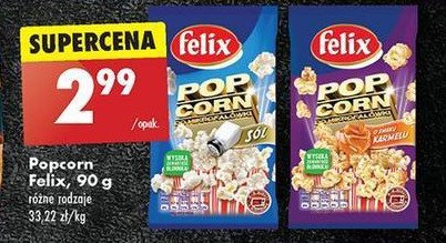 Popcorn karmelowy Felix pop corn - cena - promocje - opinie - sklep ...