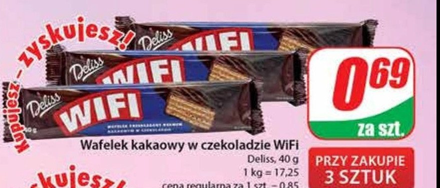 Wafelek kakaowy w czekoladzie Wifi - cena - promocje - opinie - sklep | Blix.pl - Brak ofert