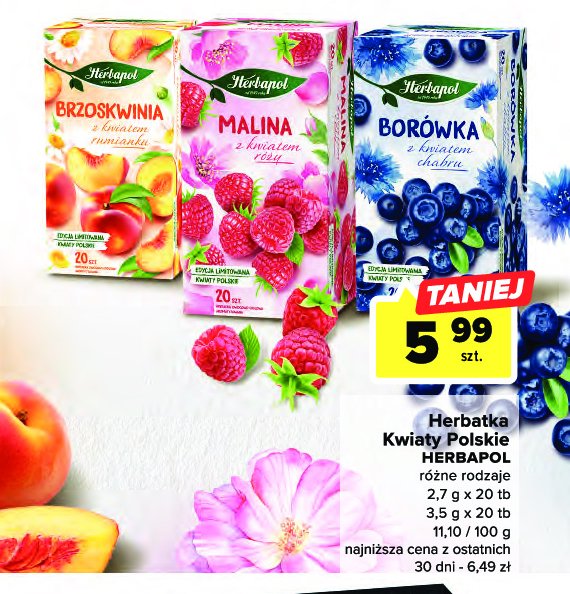 Herbata brzoskwinia z kwiatem rumianku Herbapol - cena - promocje ...