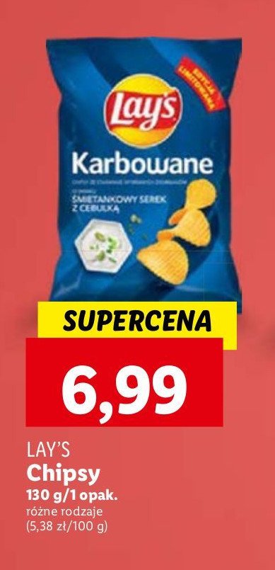 Chipsy śmietankowy serek z cebulką Lay's karbowane Frito lay lay's ...