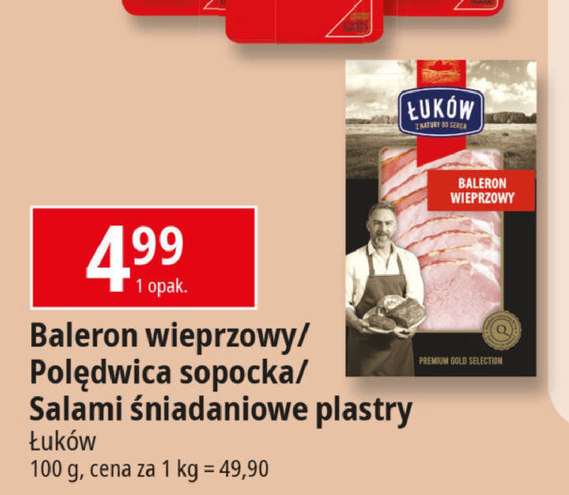 Baleron wieprzowy plastry Łuków - cena - promocje - opinie - sklep ...