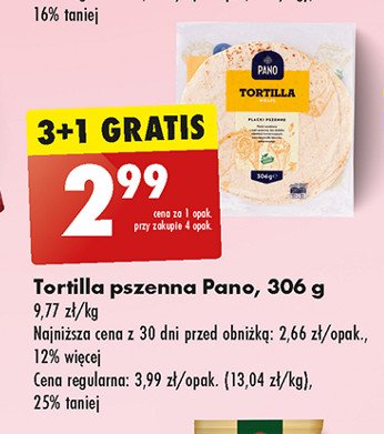 Tortilla pszenna wraps Pano - cena - promocje - opinie - sklep | Blix ...
