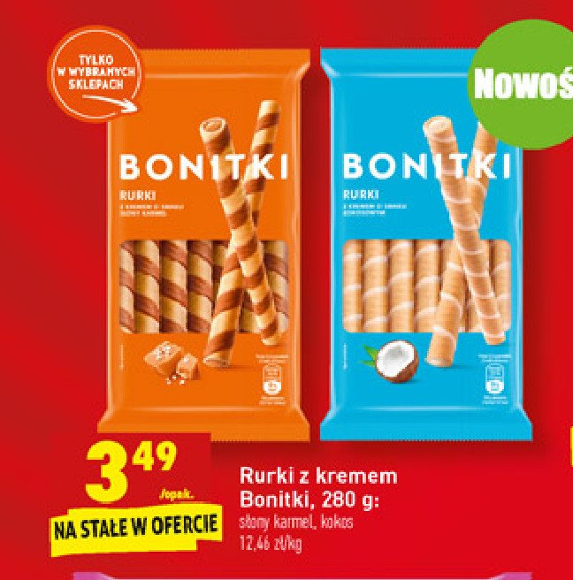 Rurki z kremem kokos Bonitki - cena - promocje - opinie - sklep | Blix.pl