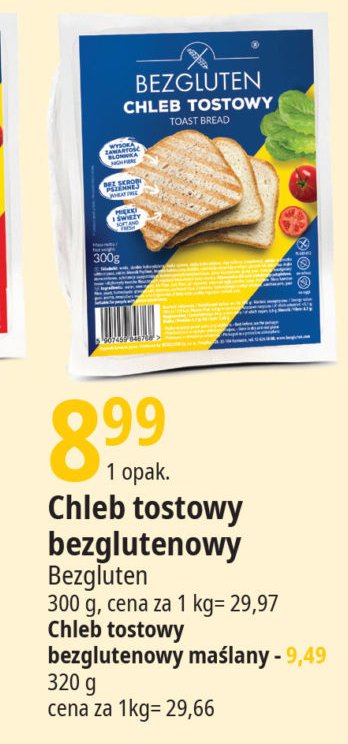 Chleb tostowy maślany Bezgluten - cena - promocje - opinie - sklep | Blix.pl - Brak ofert