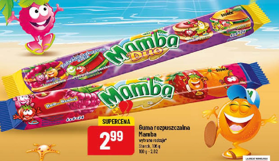 Guma rozpuszczalna malina-brzoskwinia Mamba duo - cena - promocje ...