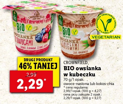 Płatki owsiane błyskawiczne Crownfield - cena - promocje - opinie - sklep | Blix.pl - Brak ofert