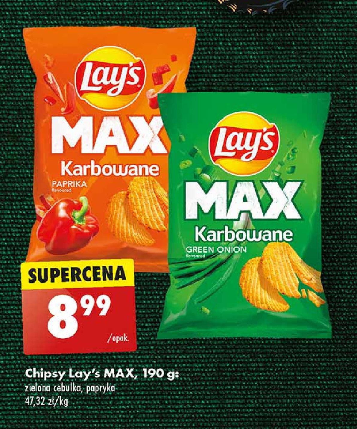 Chipsy zielona cebulka Lay's max karbowane - cena - promocje - opinie ...