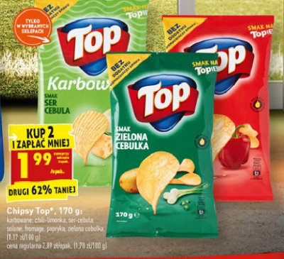 Chipsy karbowane chilli limonka Top chips Top (biedronka) - cena ...