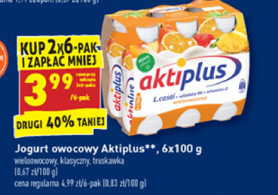 Napój probiotyczny wieloowocowy Aktiplus - cena - promocje - opinie ...