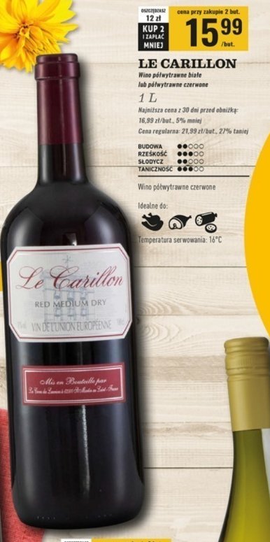 Wino LE CARILLON RED MEDIUM DRY - cena - promocje - opinie - sklep ...