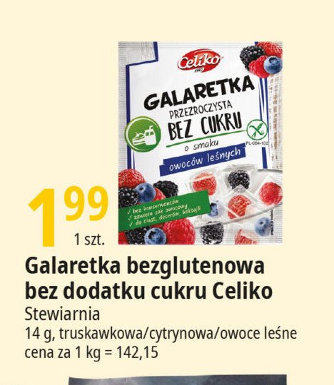 Galaretka bez cukru truskawkowa Celiko - cena - promocje - opinie ...