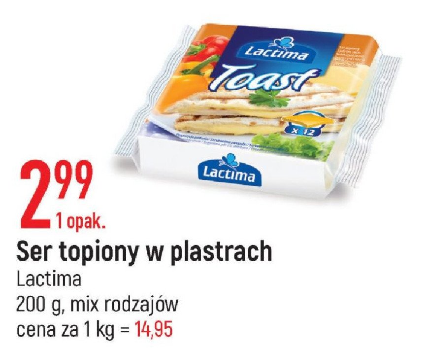 Ser topiony tostowy Lactima - cena - promocje - opinie - sklep | Blix.pl