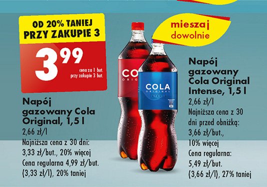 Napoj Cola original intense - cena - promocje - opinie - sklep | Blix ...