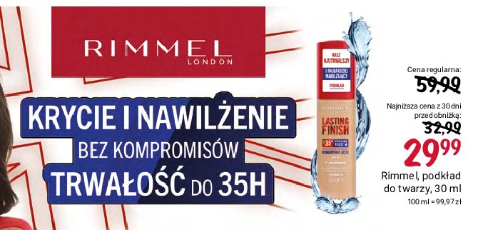 Podkład do twarzy 103 true ivory Rimmel lasting finish 35h - cena ...
