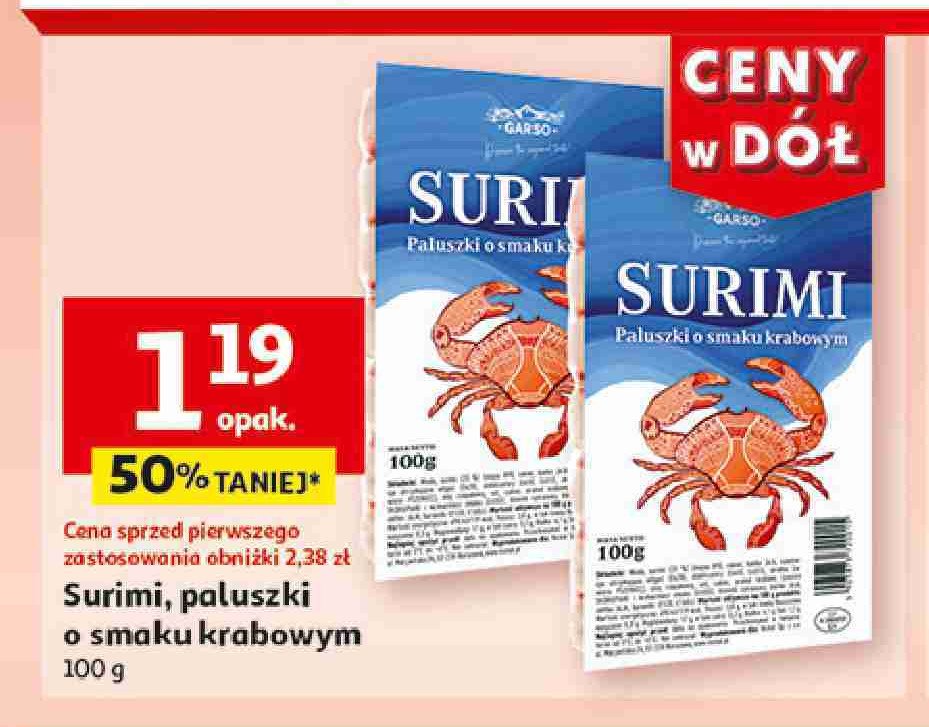 Paluszki surimi GARSO - cena - promocje - opinie - sklep | Blix.pl
