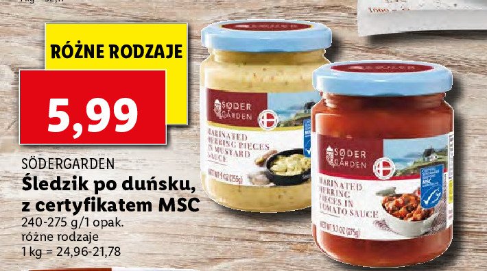 Śledzik po duńsku w sosie pomidorowym Sodergarden - cena - promocje ...