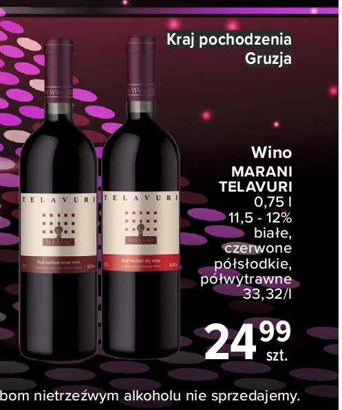 Wino czerwone półwytrawne Marani telavuri red medium dry - cena ... Wino czerwone półwytrawne Marani telavuri red medium dry - cena ...