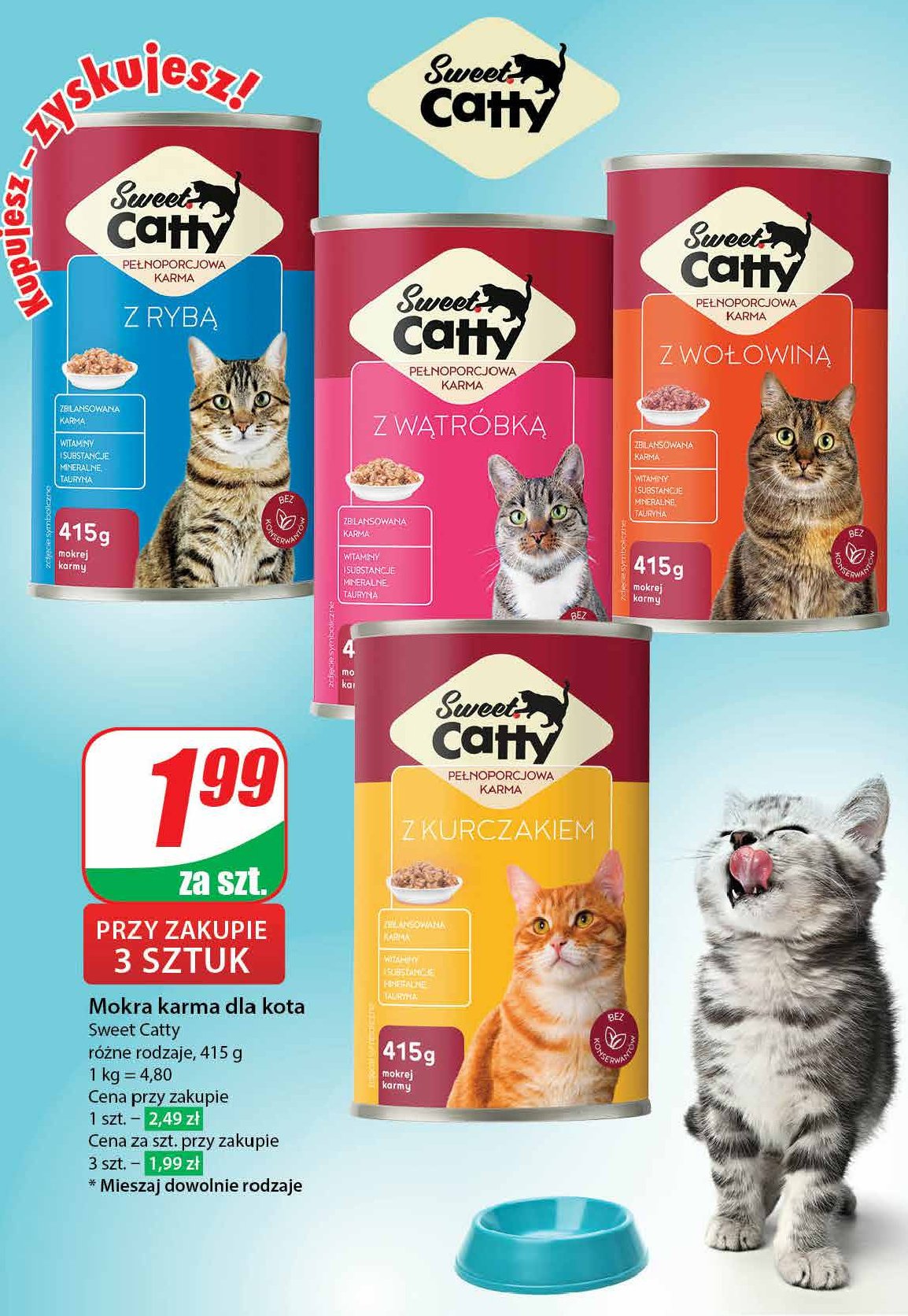 Karma dla kota z kurczakiem Sweet catty - cena - promocje - opinie - sklep | Blix.pl - Brak ofert