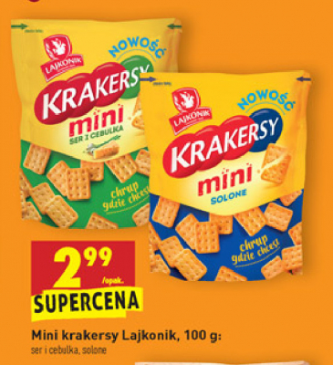 Krakersy o smaku sera i cebulki Lajkonik krakersy - cena - promocje ...