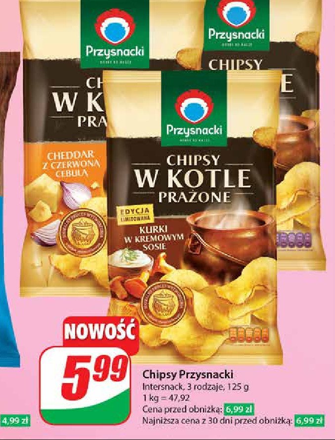 Chipsy w kotle prażone cheddar z czerwoną cebulą Przysnacki - cena ...
