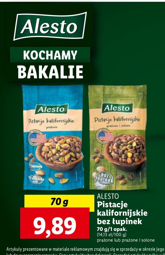 Pistacje kalifornijskie bez łupinek Alesto - cena - promocje - opinie - sklep | Blix.pl - Brak ofert